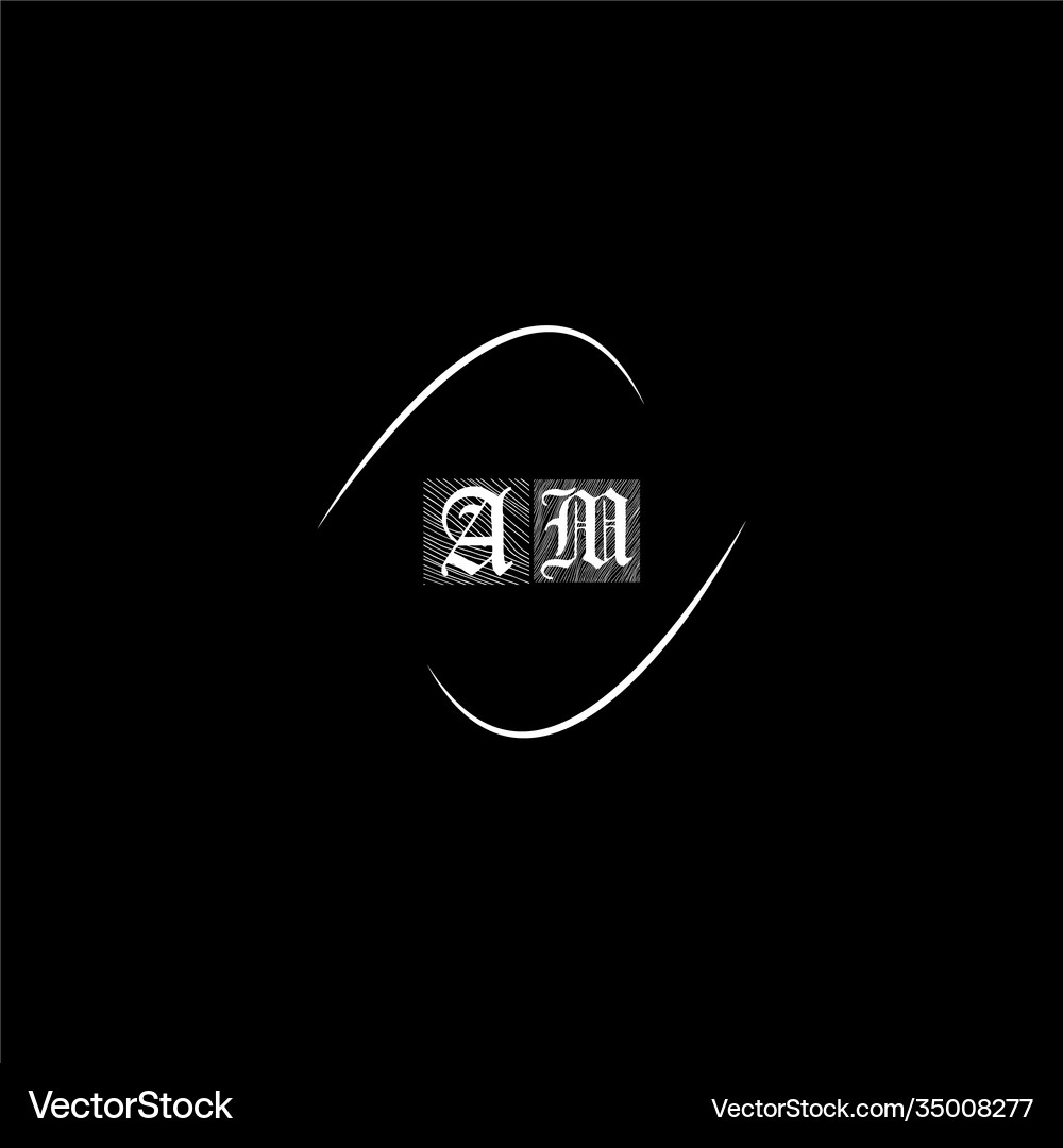 A m letter logo creative design on black color Vector Image
