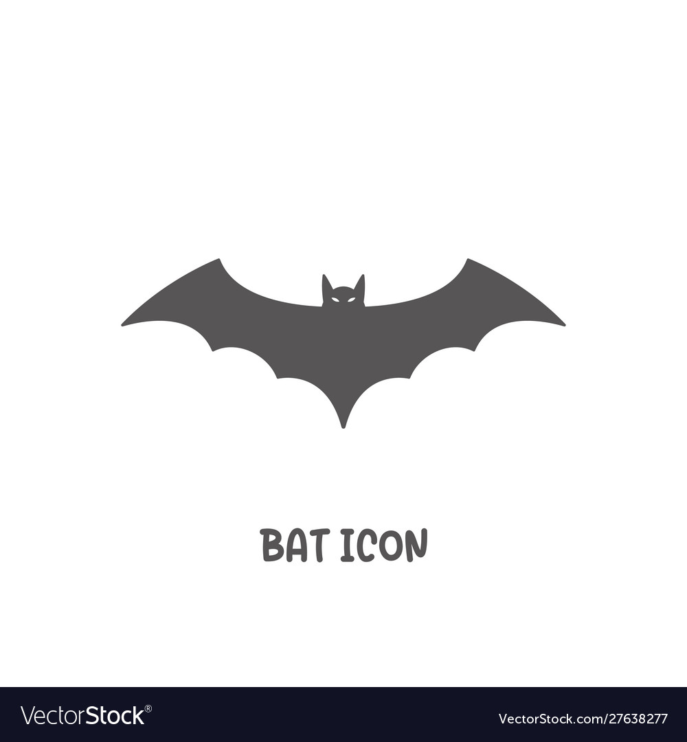 Bat icon simple flat style Royalty Free Vector Image