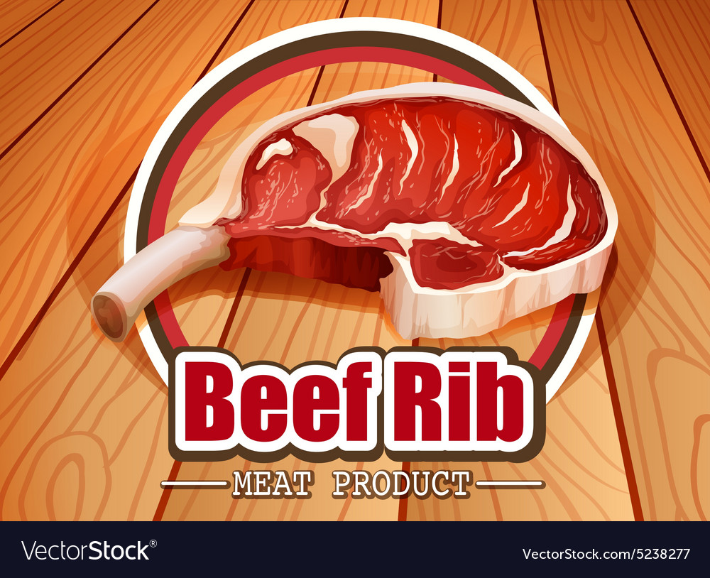 Beef rib Royalty Free Vector Image - VectorStock