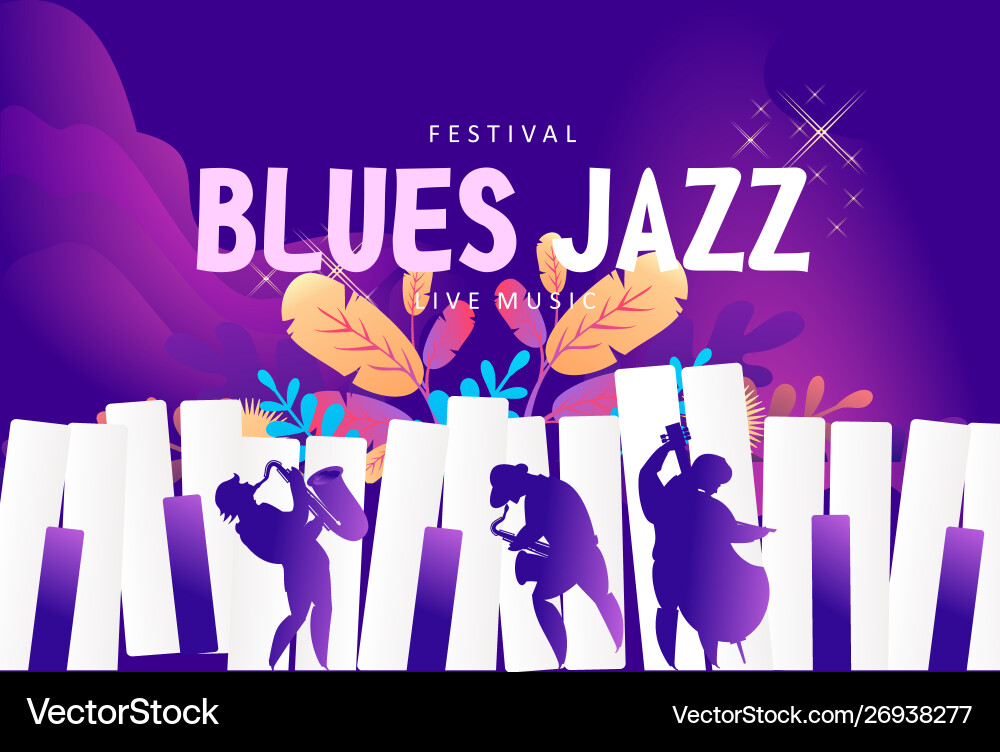 Blues jazz banner Royalty Free Vector Image - VectorStock