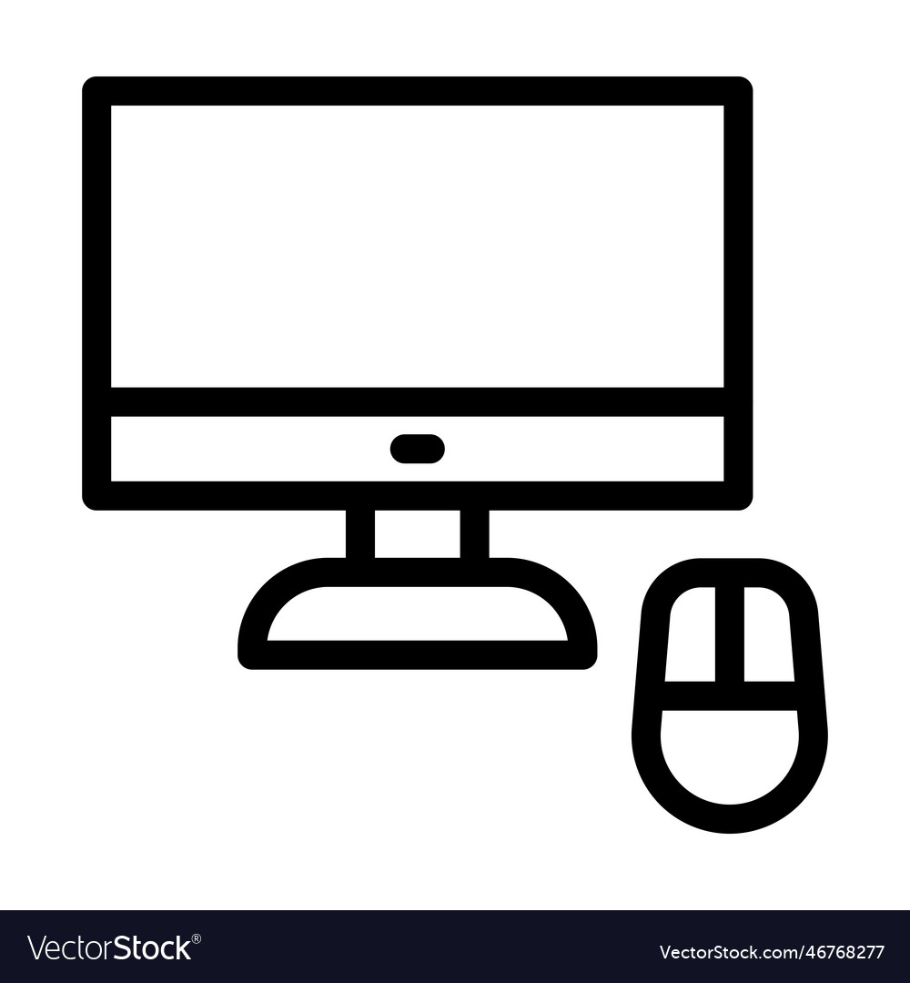 Computer thick line icon for personal Royalty Free Vector