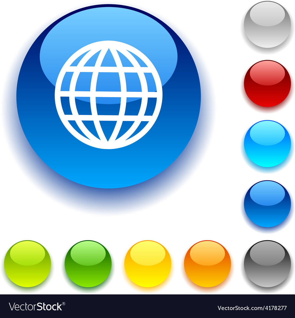 Earth button Royalty Free Vector Image - VectorStock