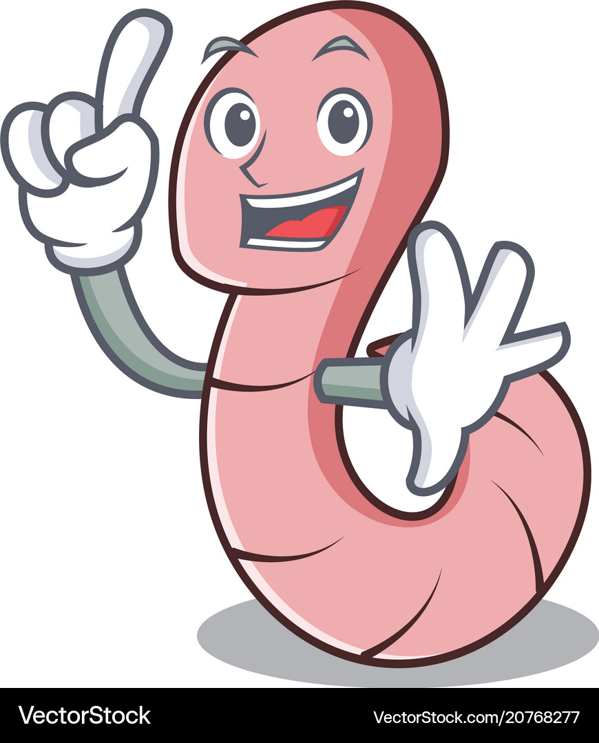 Finger worm mascot cartoon style Royalty Free Vector Image
