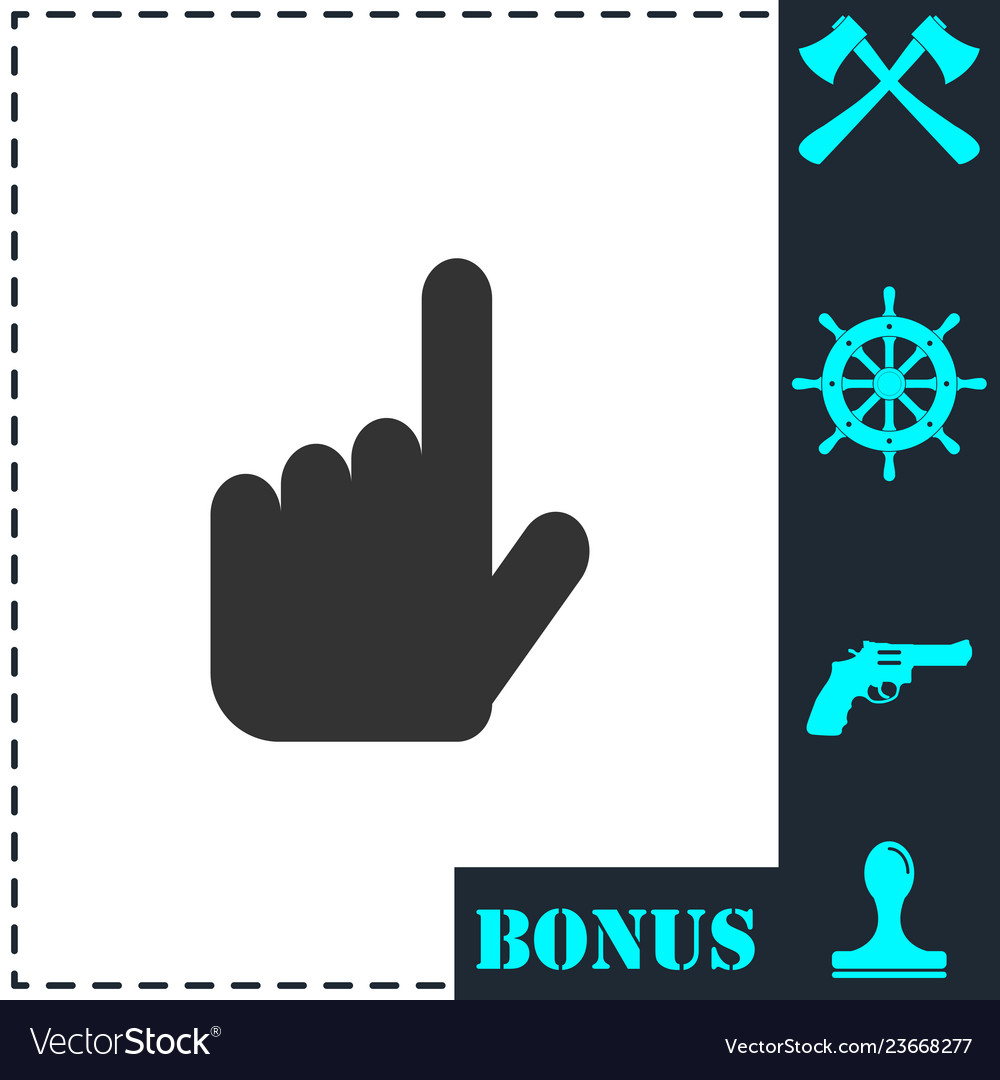 Hand cursor icon flat Royalty Free Vector Image