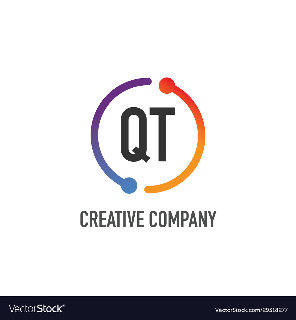 Initial letter qt creative circle logo design Vector Image