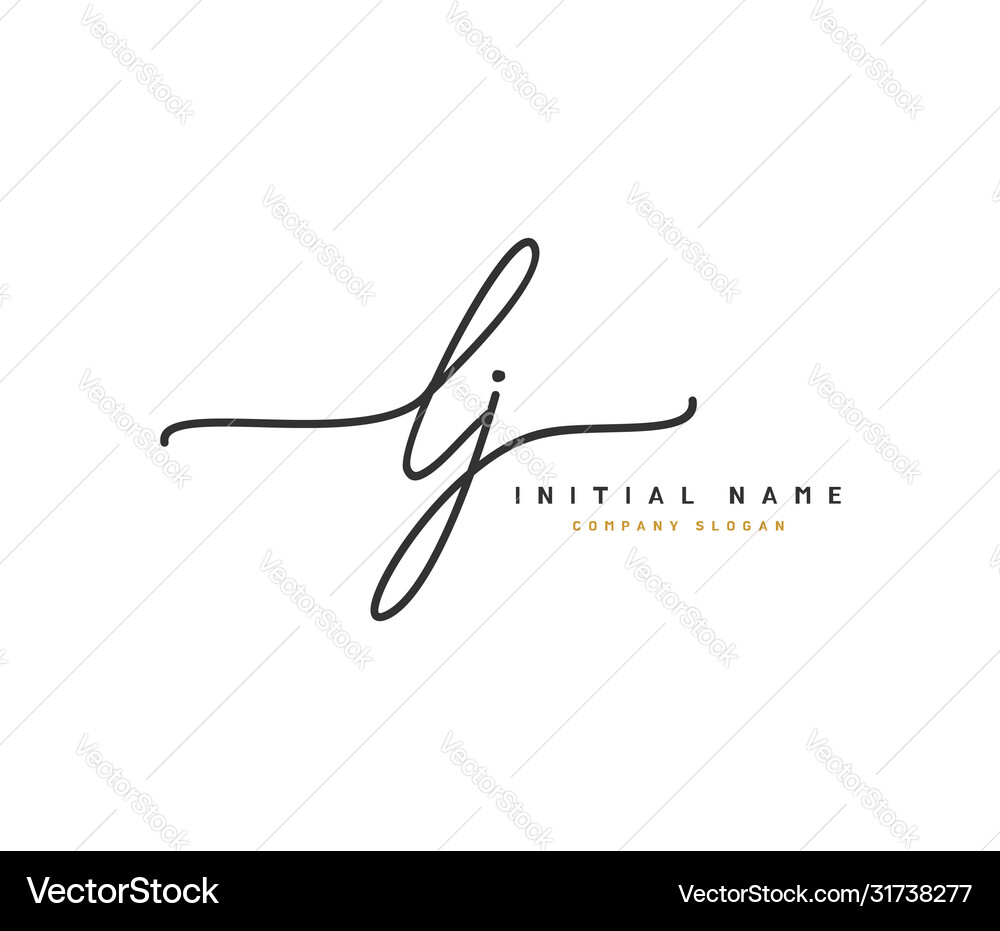 L j lj beauty initial logo handwriting logo Vector Image