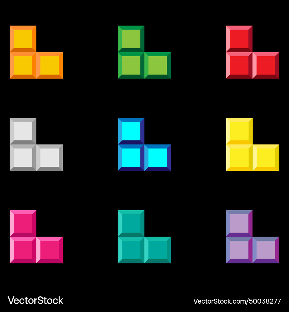 Little letter l tetris game Royalty Free Vector Image
