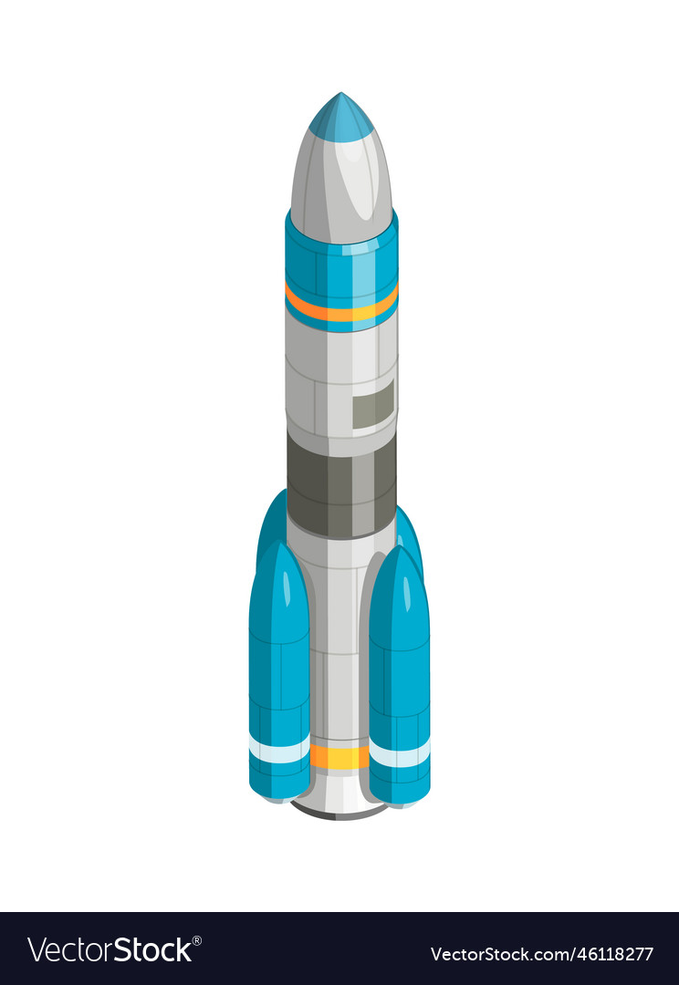 Mars rocket isometric composition Royalty Free Vector Image