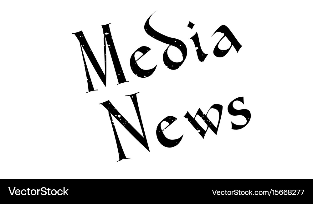 Media news rubber stamp Royalty Free Vector Image