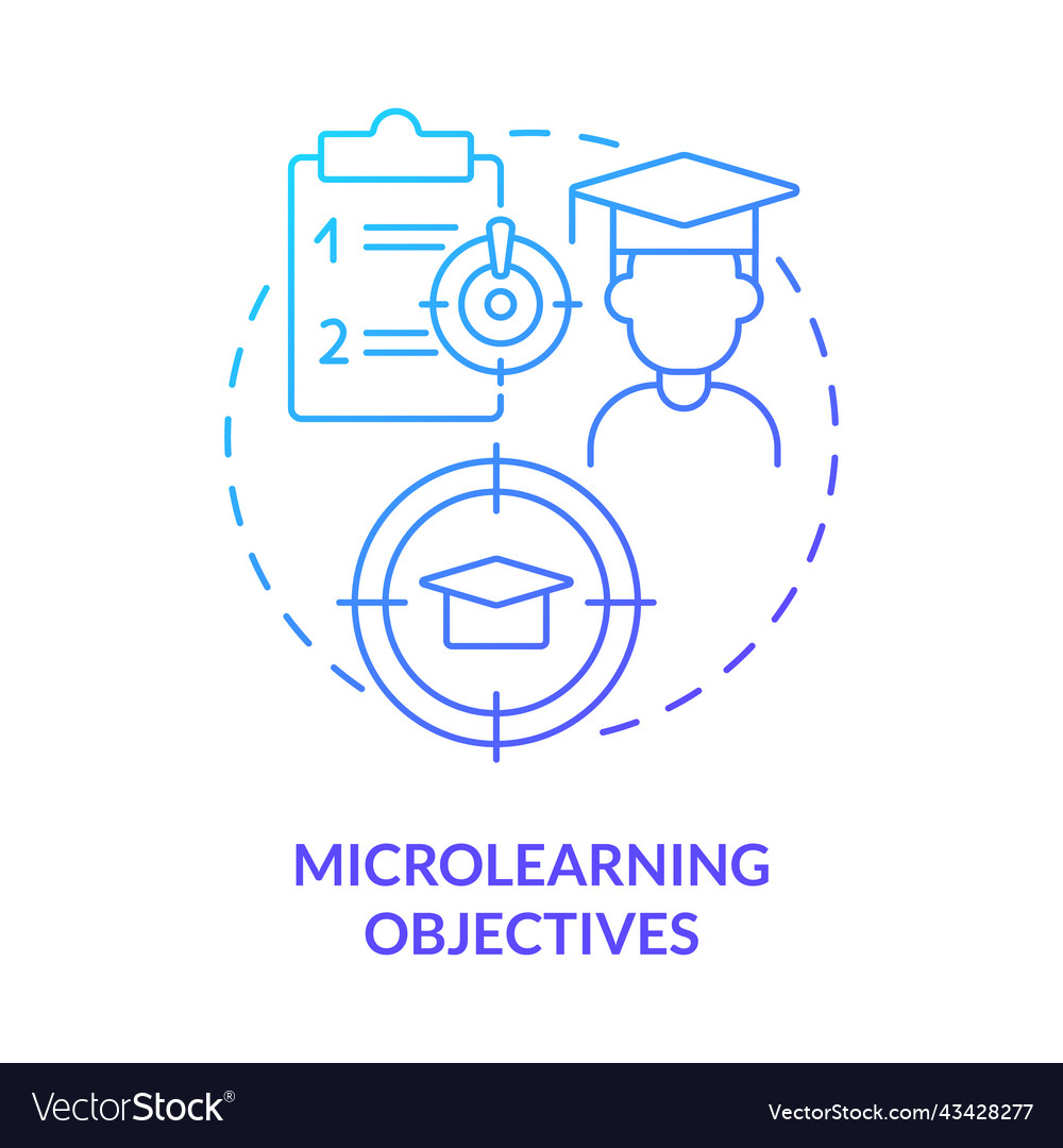Microlearning objectives blue gradient concept Vector Image