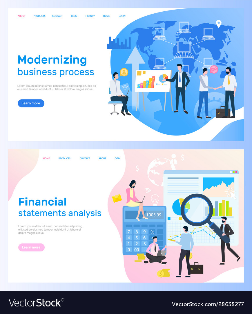 Modernizing business process financial analysis Vector Image Modernizing business process financial analysis Vector Image