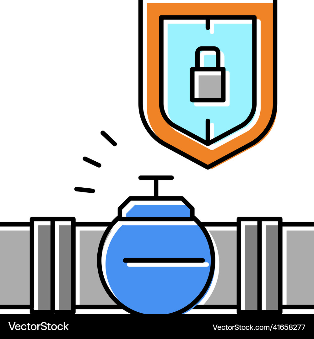 Protection system of pipeline construction color Vector Image