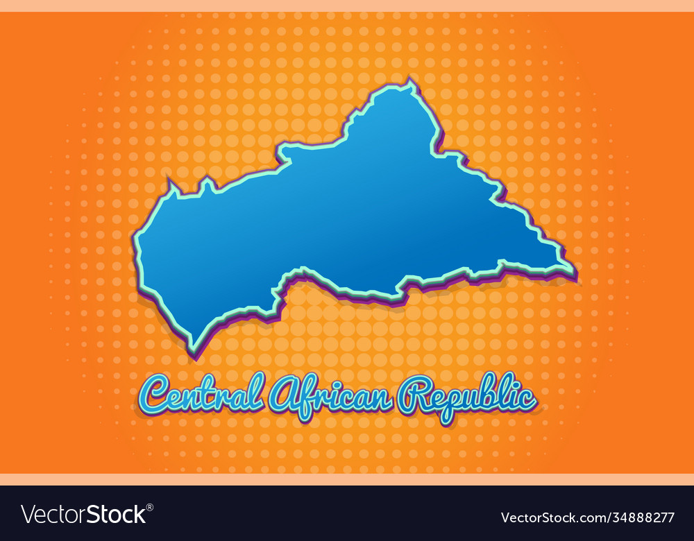 Retro map central african republic Royalty Free Vector Image