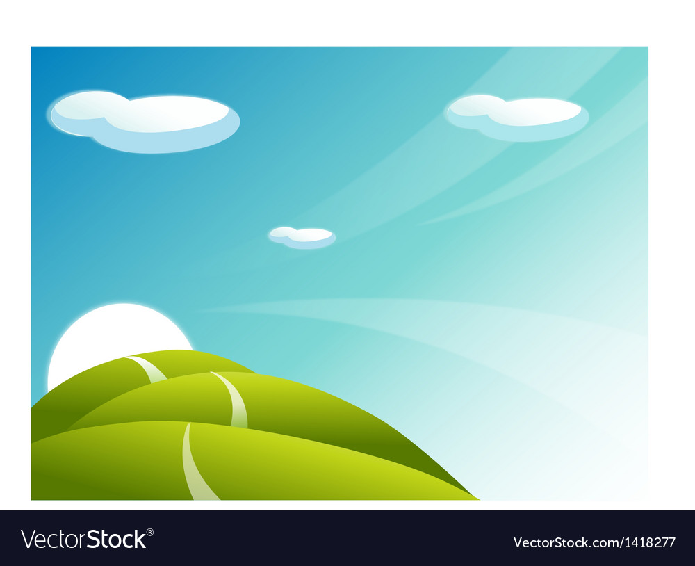 Rolling landscape path Royalty Free Vector Image