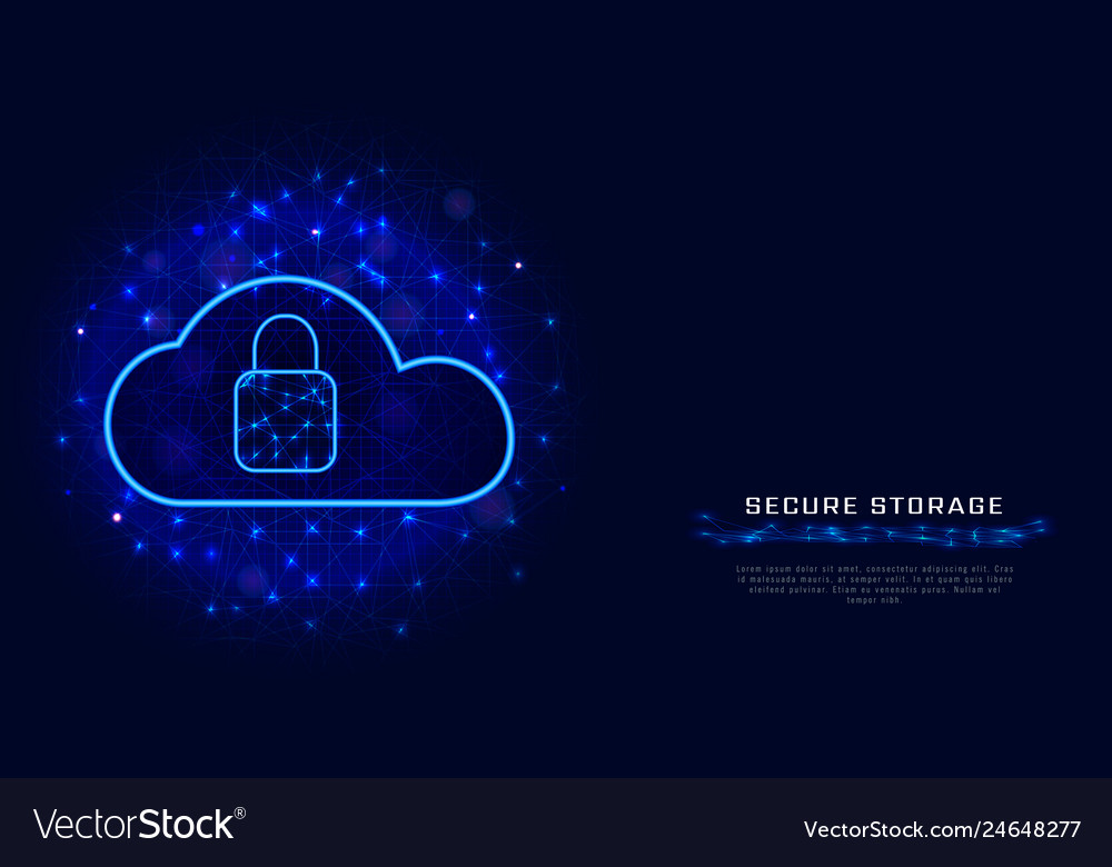Secure cloud storage concept cyber security Vector Image Secure cloud storage concept cyber security Vector Image