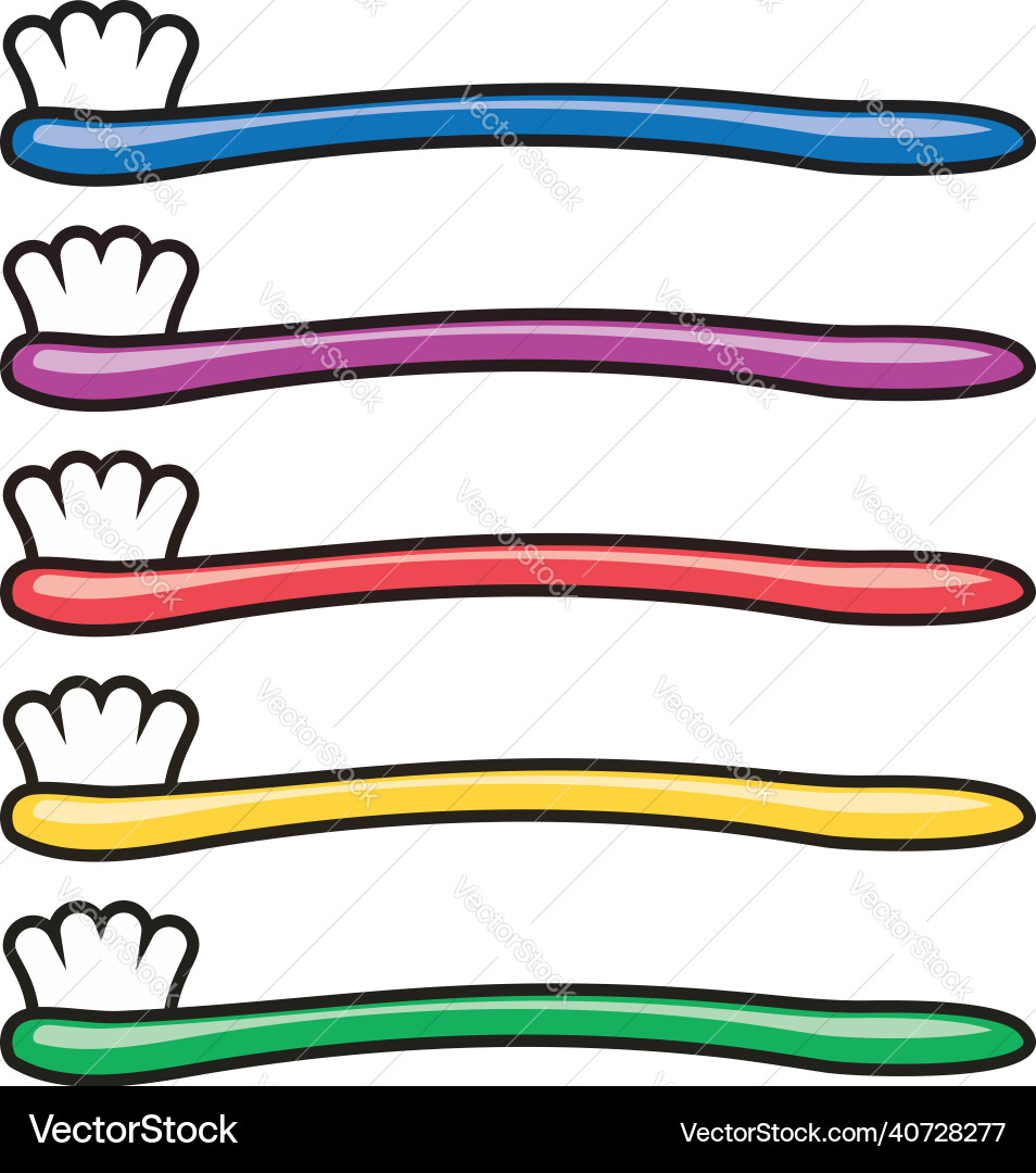 Set of colorful toothbrushes Royalty Free Vector Image