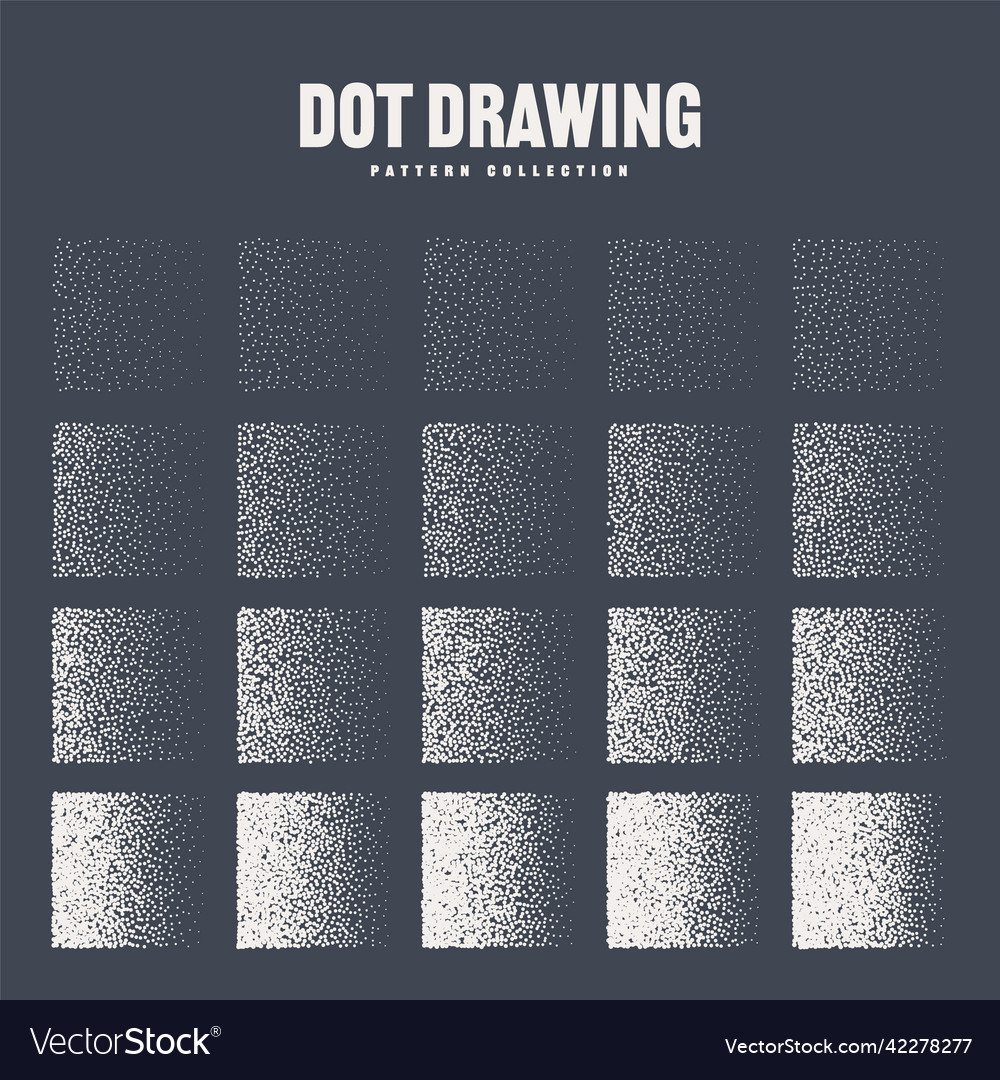 Square shaped dotted objects stipple elements Vector Image