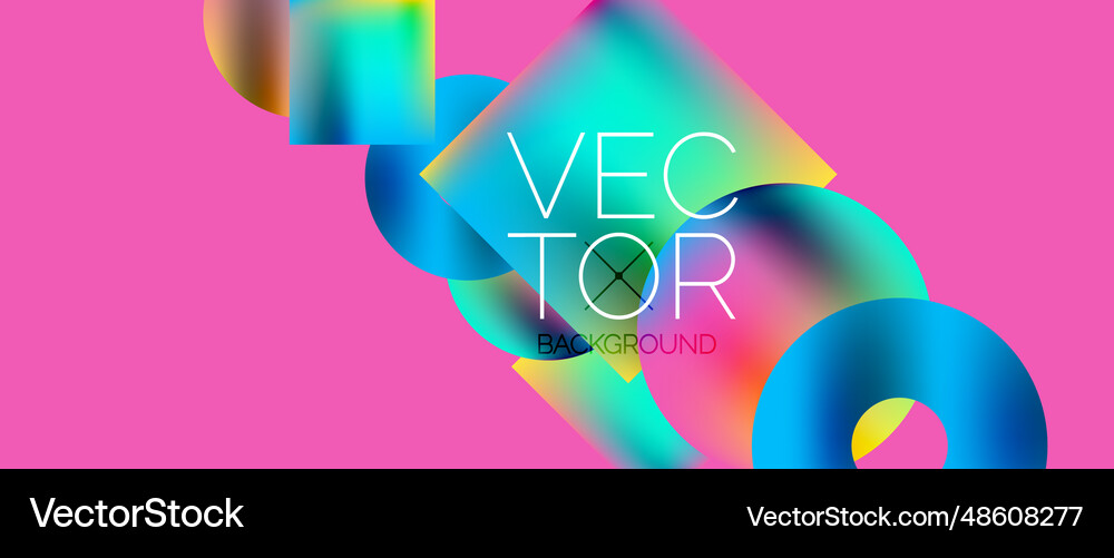 Squares and circles design fluid color gradients Vector Image