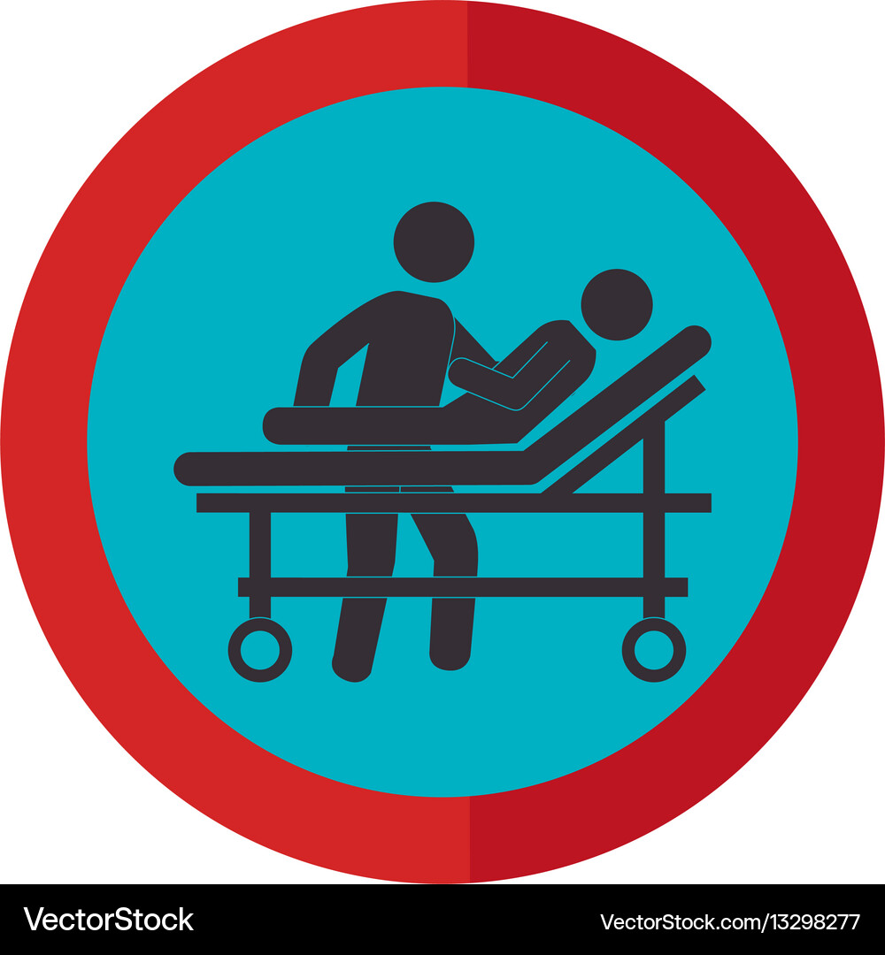 Stretcher medical isolated icon Royalty Free Vector Image
