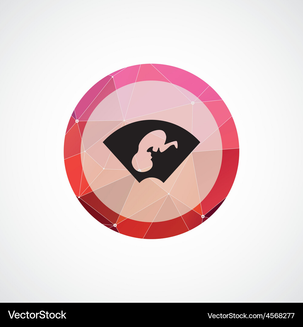 Ultrasound baby circle pink triangle background Vector Image