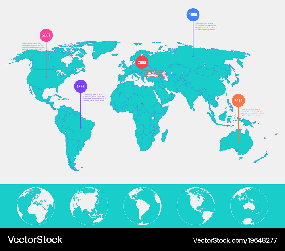 World map infographic template all country Vector Image