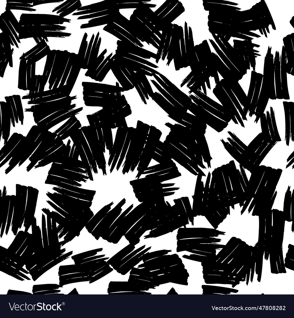Seamless pattern with black marker scribbles Vector Image