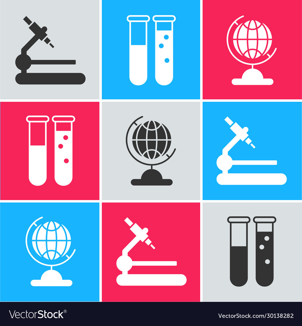 Set microscope test tube and flask chemical Vector Image Set microscope test tube and flask chemical Vector Image