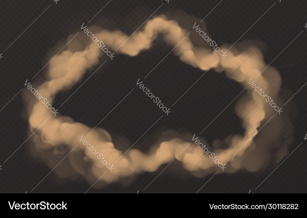 Smoke circle round smog cloud cigarette vapor Vector Image