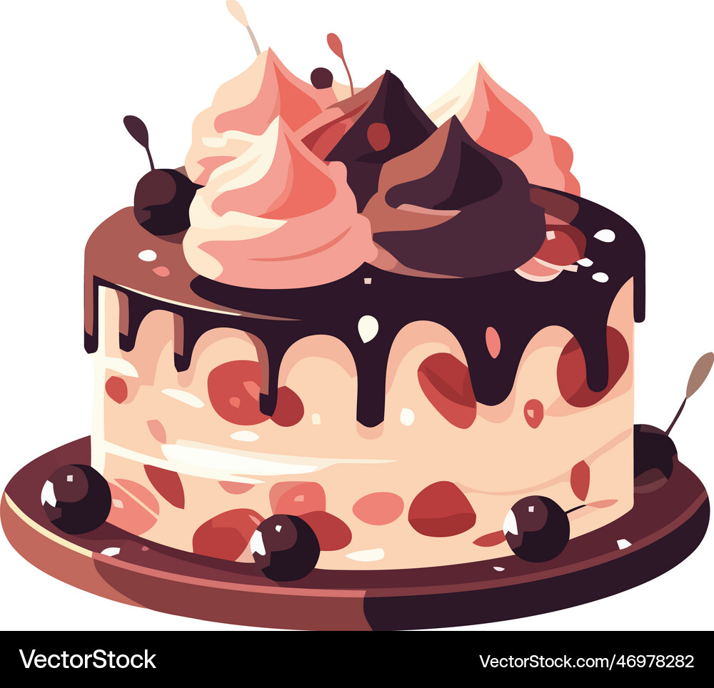 Sweet cake pastry decoration Royalty Free Vector Image