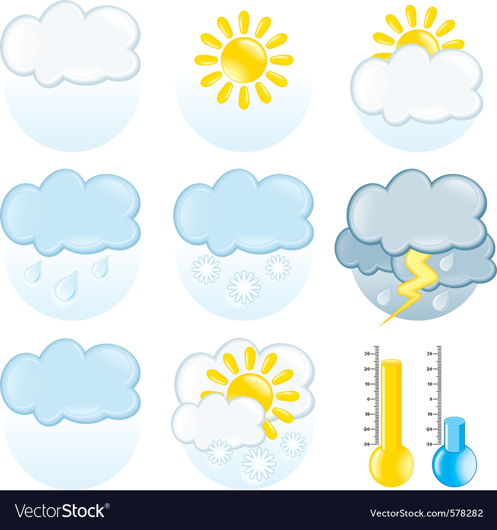 Weather forecast icons set Royalty Free Vector Image Weather forecast icons set Royalty Free Vector Image