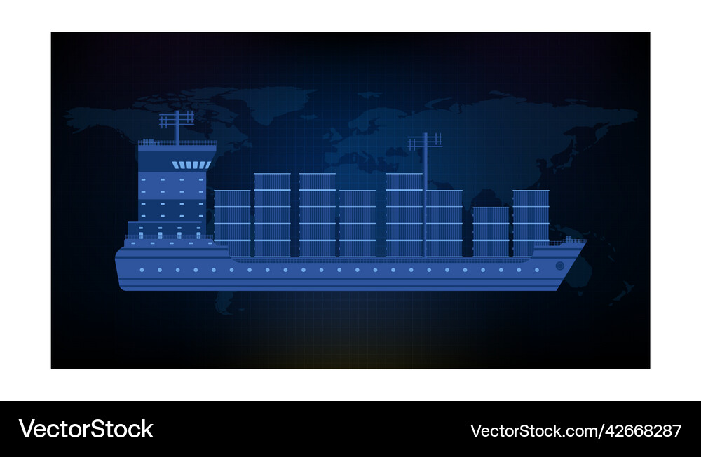 Abstract blue background of side view shipping Vector Image