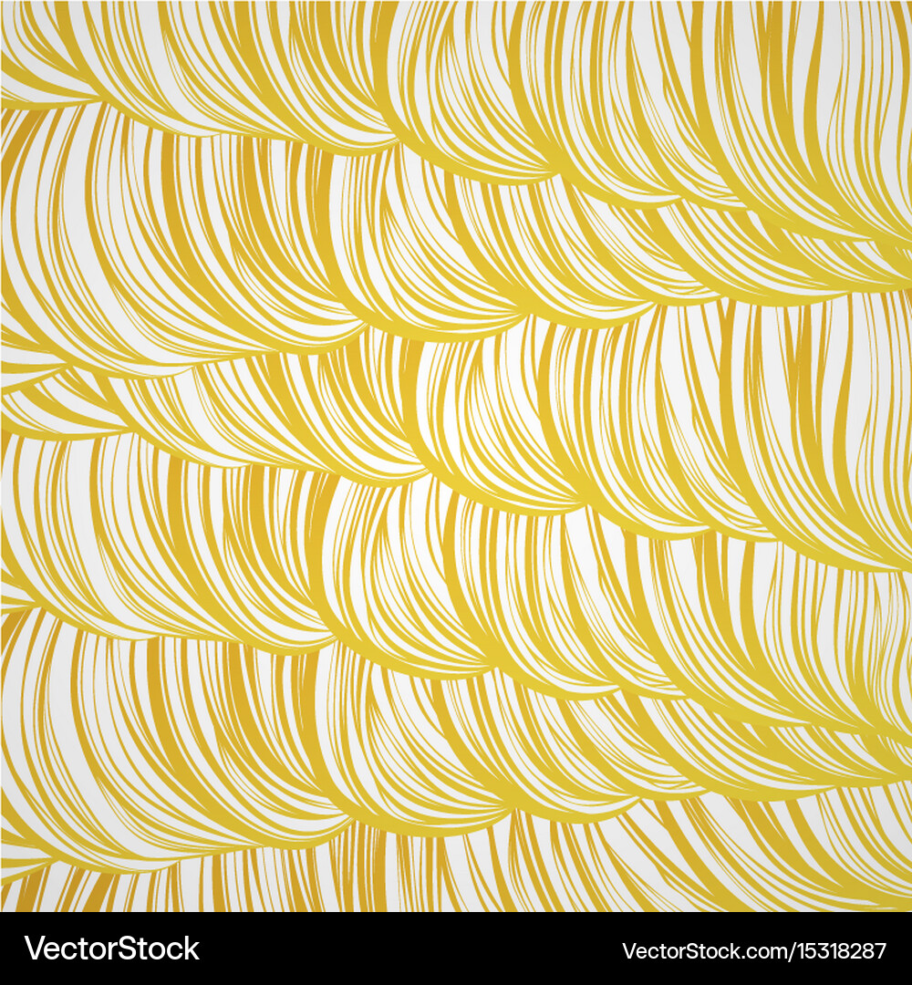 Abstract pattern golden lined art wave gold hair Vector Image