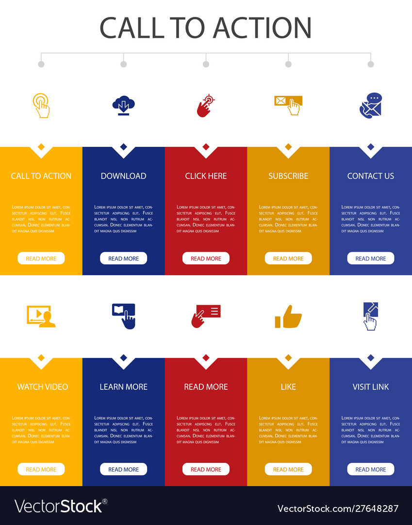 Call to action infographic 10 option ui design Vector Image Call to action infographic 10 option ui design Vector Image