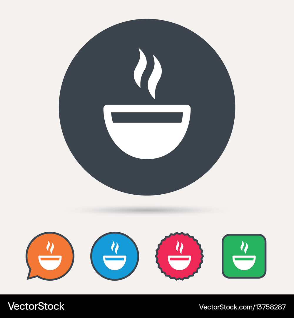 Coffee cup icon hot tea drink sign Royalty Free Vector Image