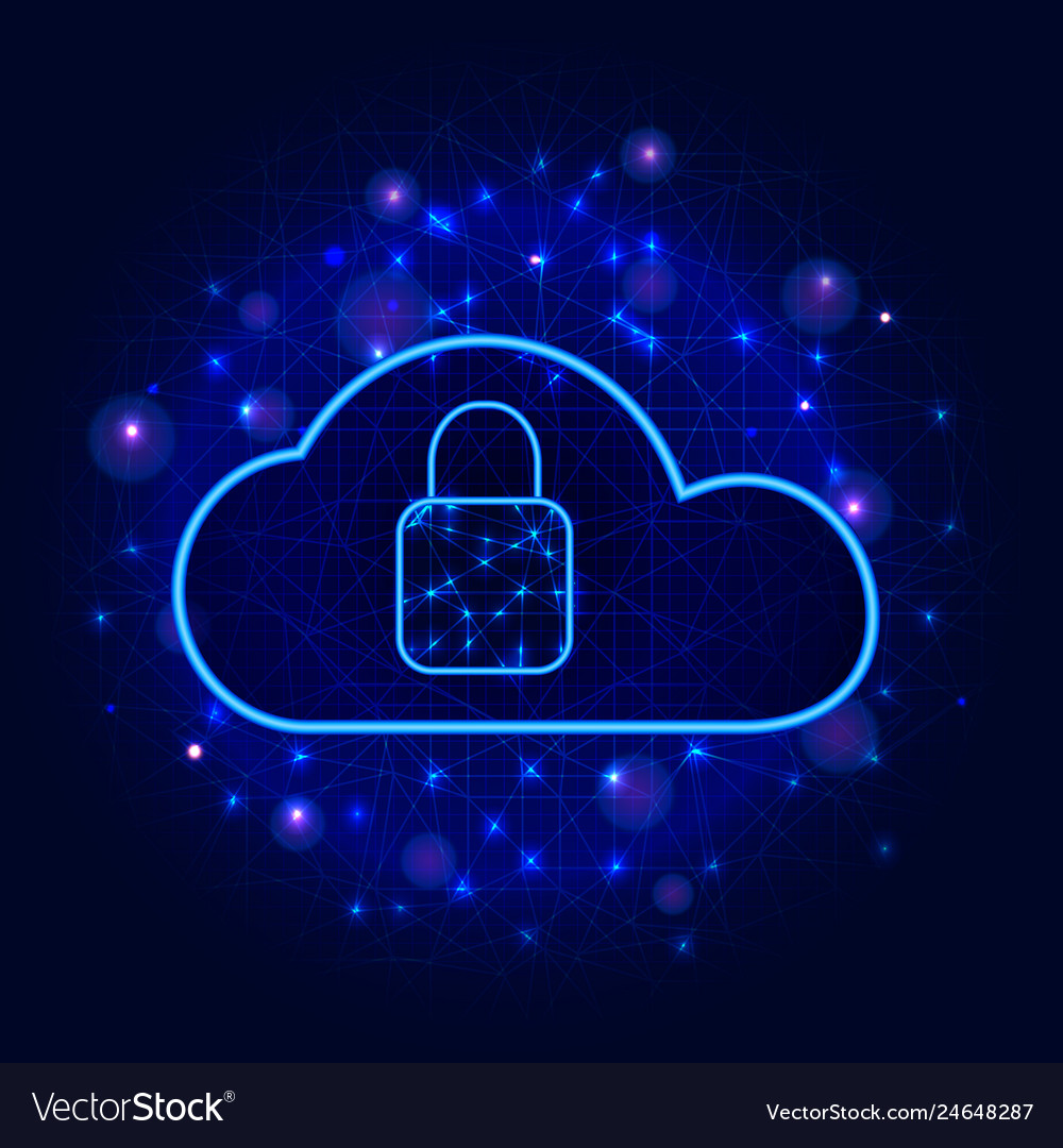 Cyber security technology secure cloud storage Vector Image