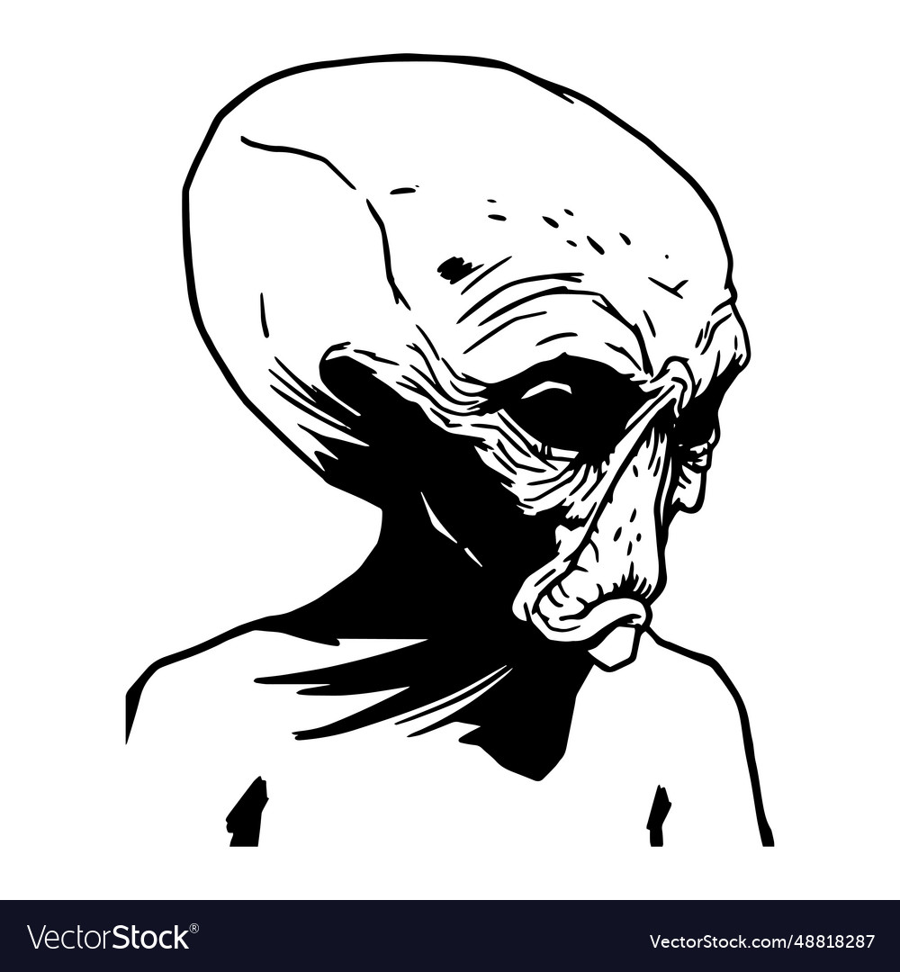 Extra terrestrial creature drawn Royalty Free Vector Image