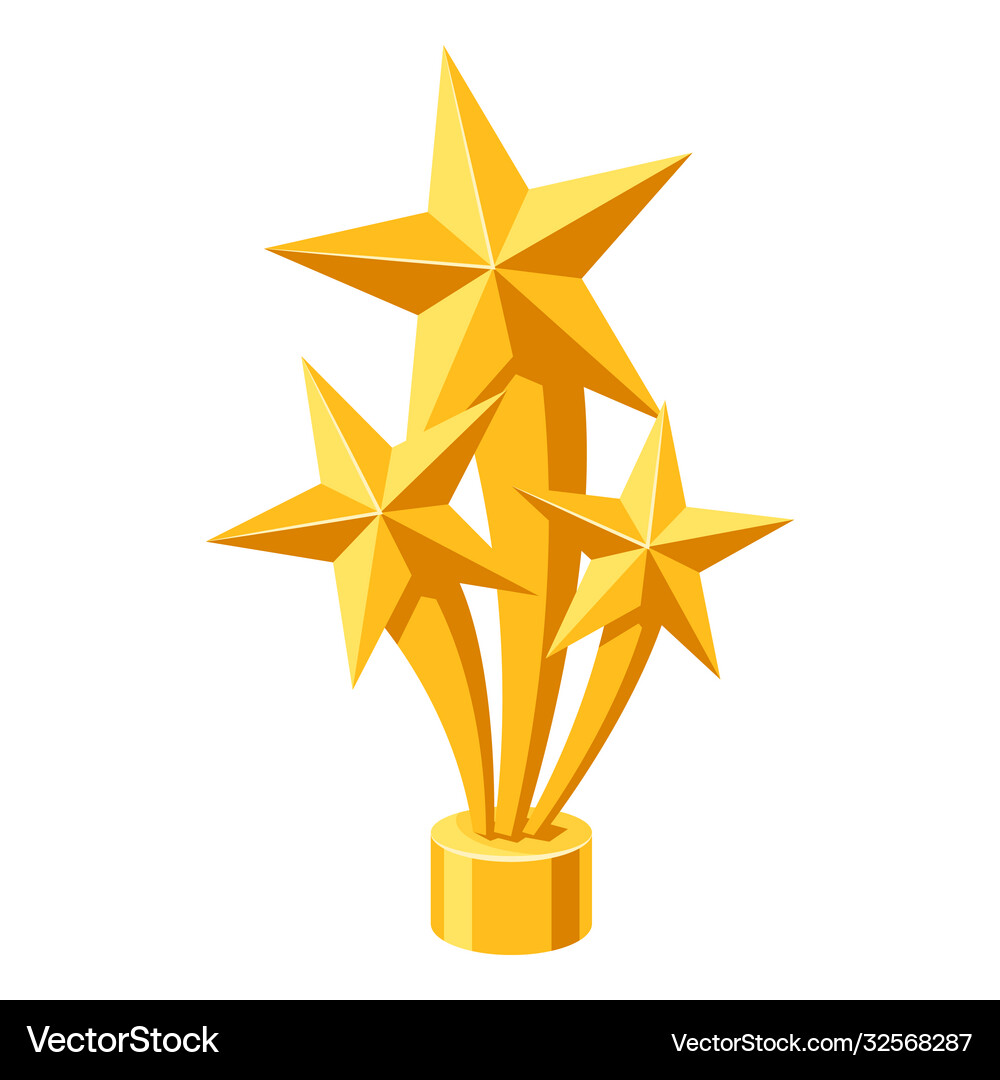 Gold prize icon with stars Royalty Free Vector Image
