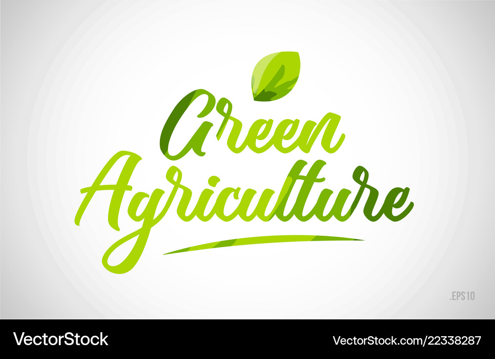 Green agriculture leaf word on white Royalty Free Vector