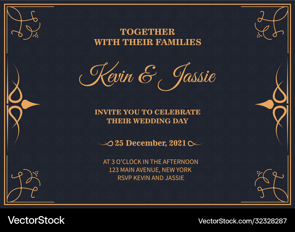 Invitation card design vintage style Royalty Free Vector
