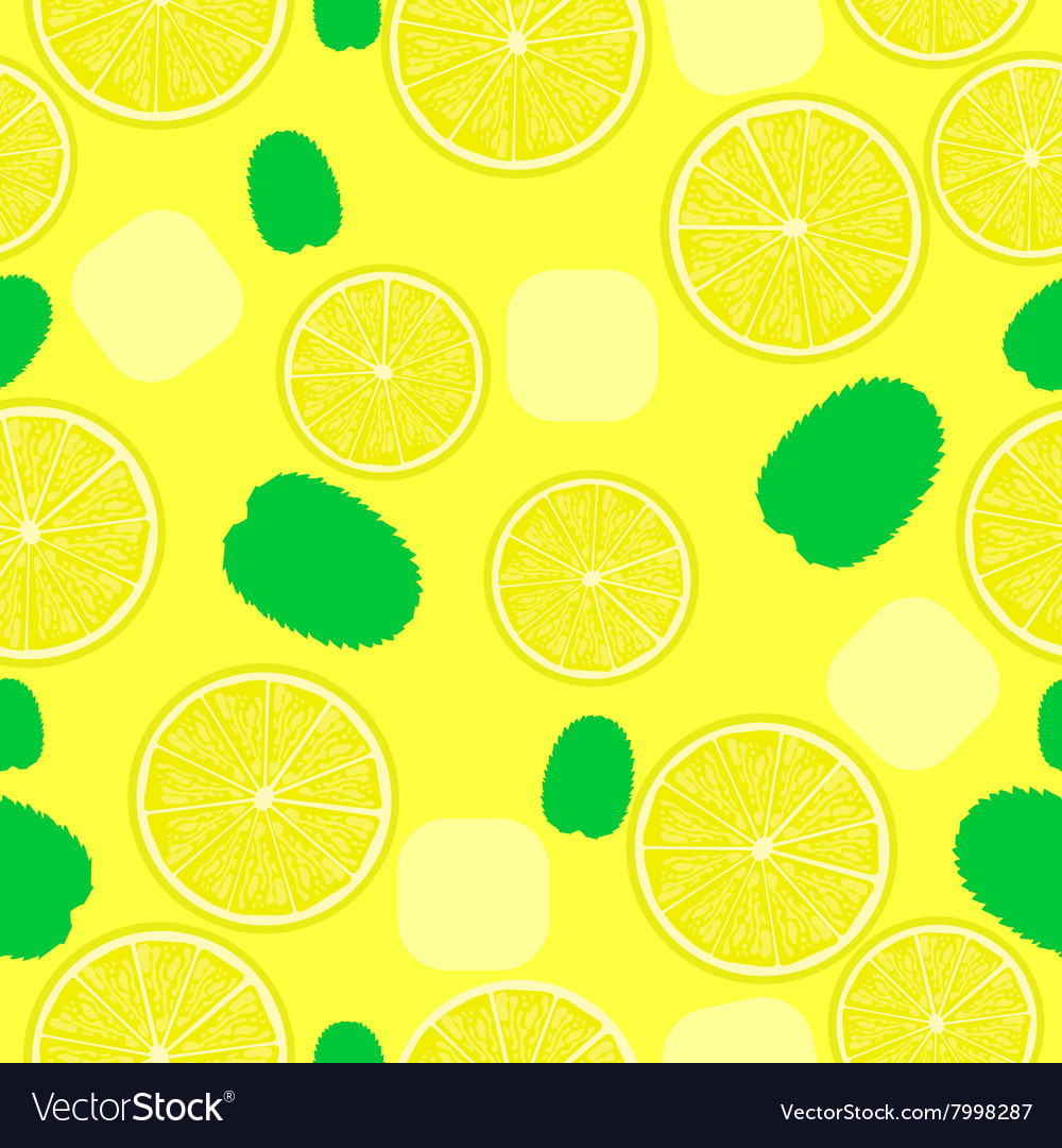 Lemonade pattern seamless background for coctails Vector Image