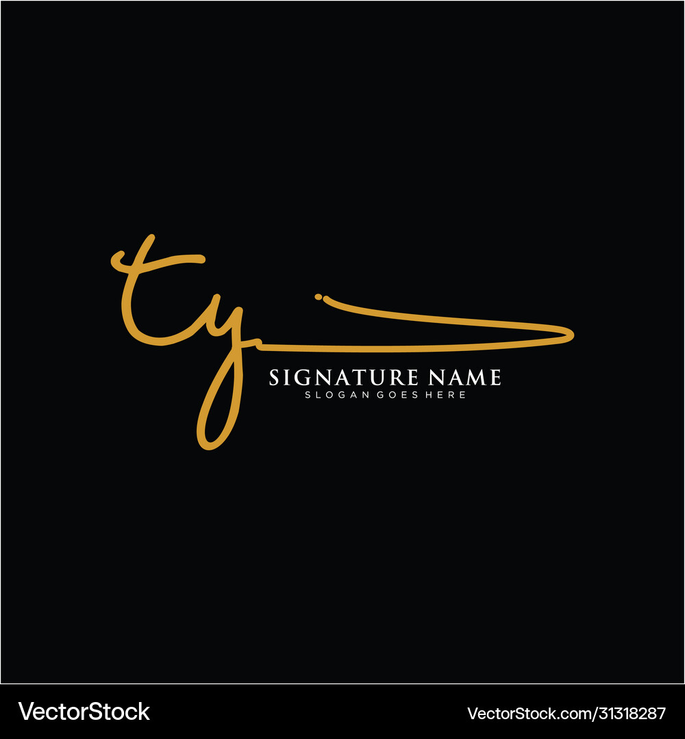 Letter ty signature logo template Royalty Free Vector Image