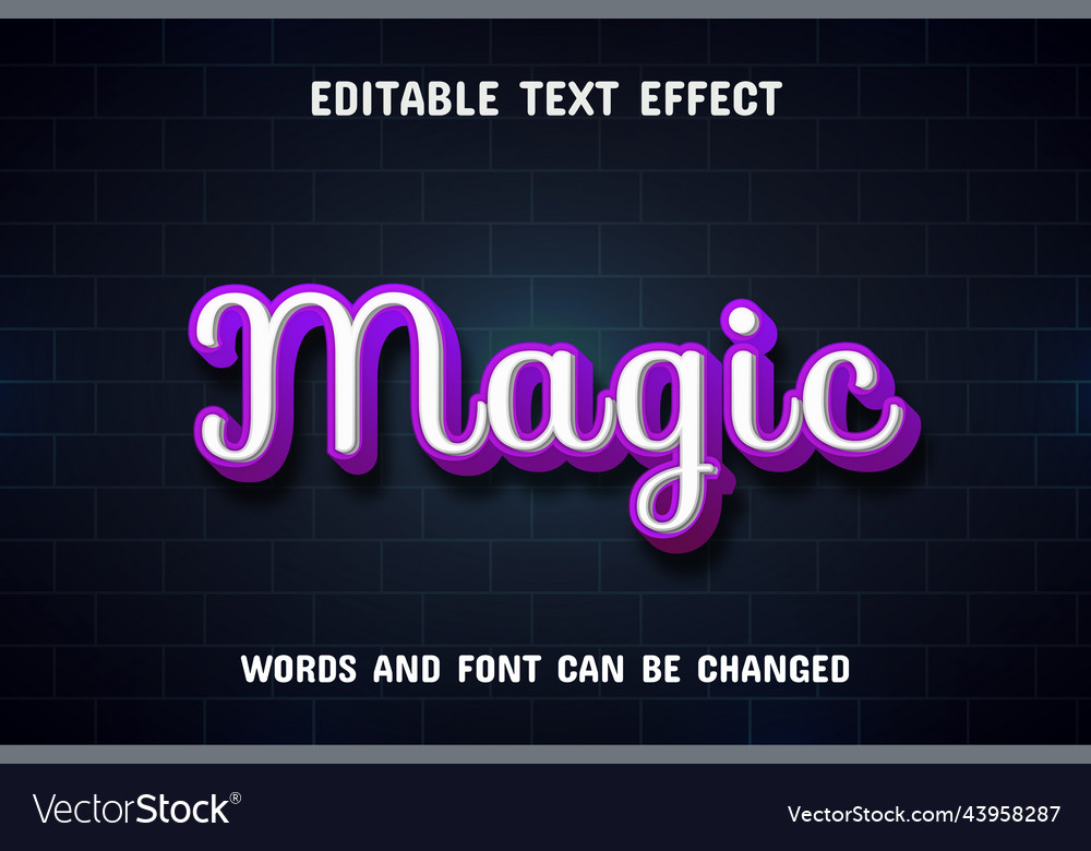 Magic text - editable text effect Royalty Free Vector Image