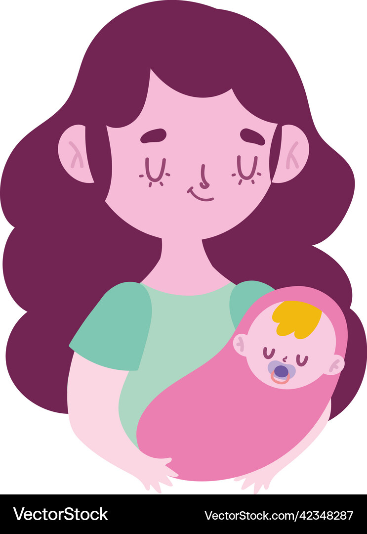 Mom and baby Royalty Free Vector Image - VectorStock