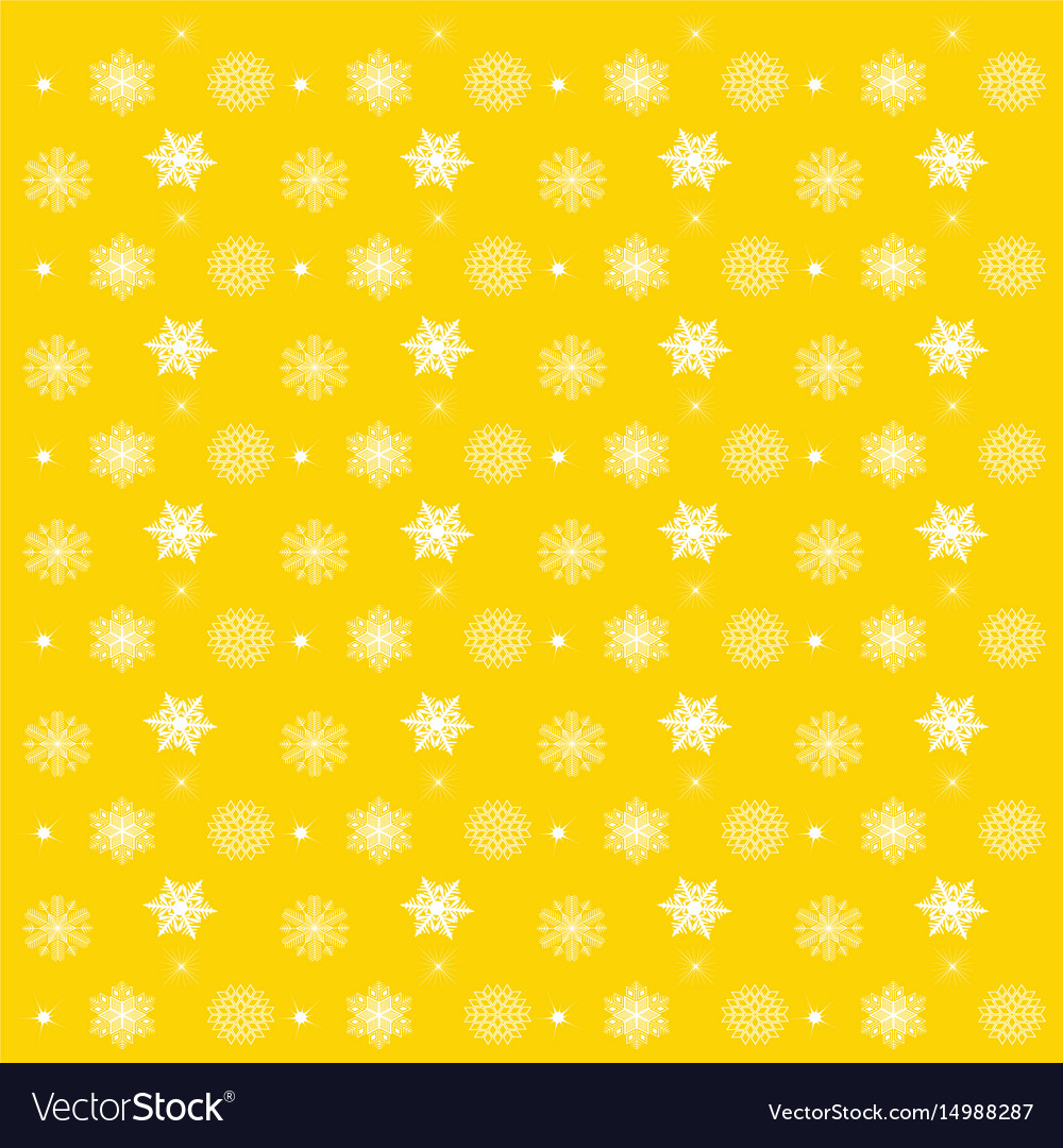 Pattern with snowflakes yellow background Vector Image Pattern with snowflakes yellow background Vector Image