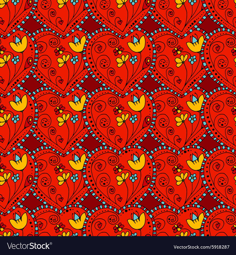 Seamless pattern hearts Royalty Free Vector Image