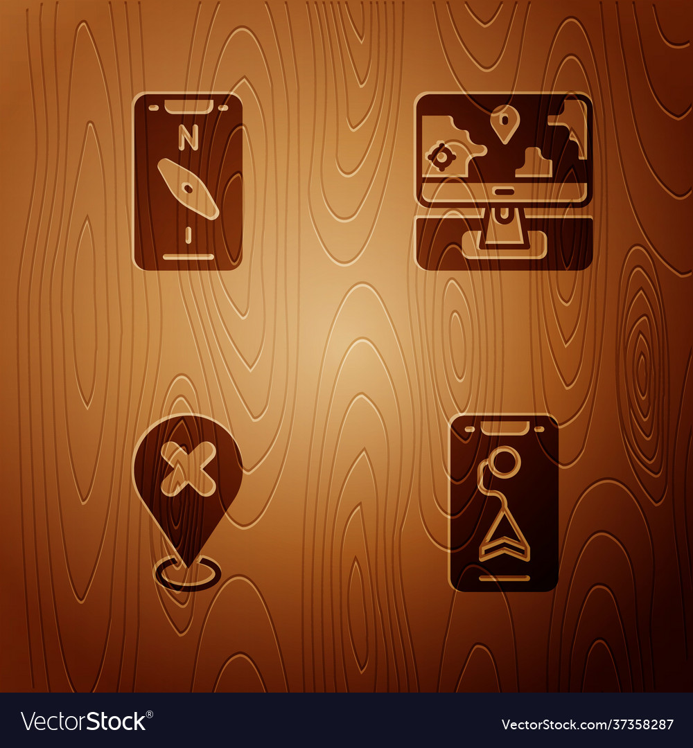 Set city map navigation compass mobile location Vector Image