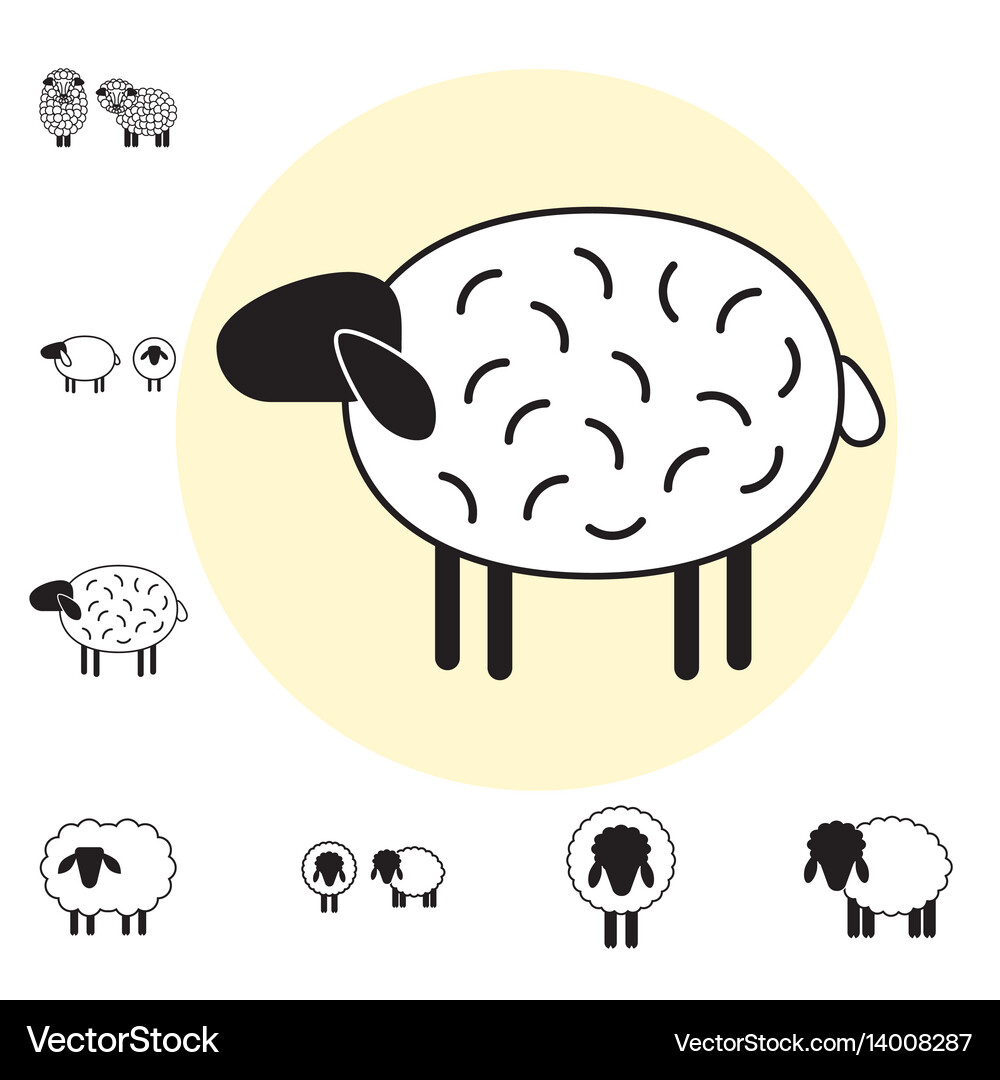 Sheep or ram icon logo template pictograph Vector Image