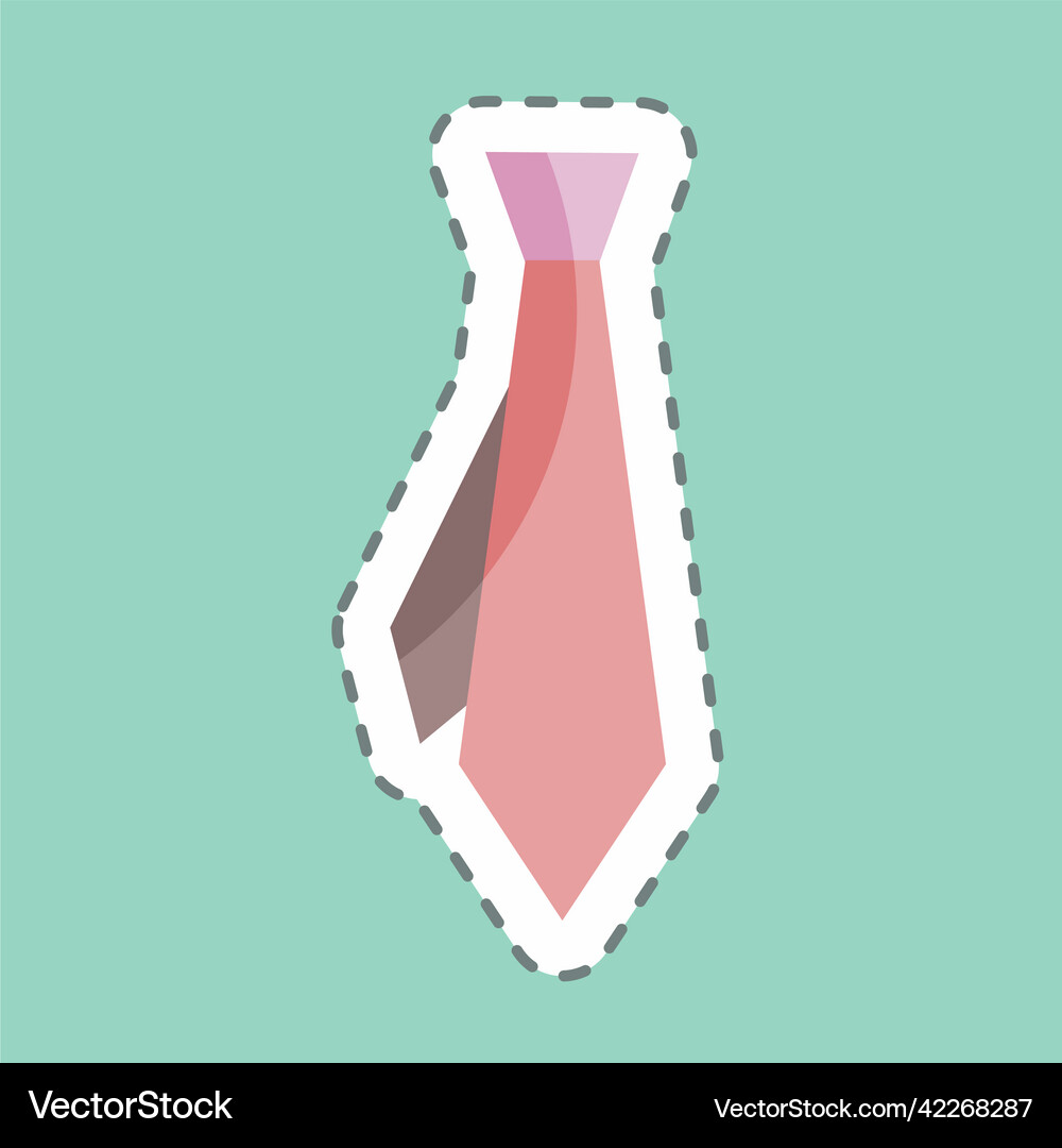 Sticker line cut tie suitable for men accessories Vector Image