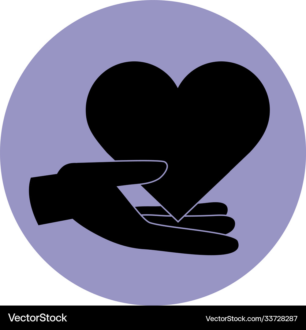 Together hand with heart love friendly romantic Vector Image