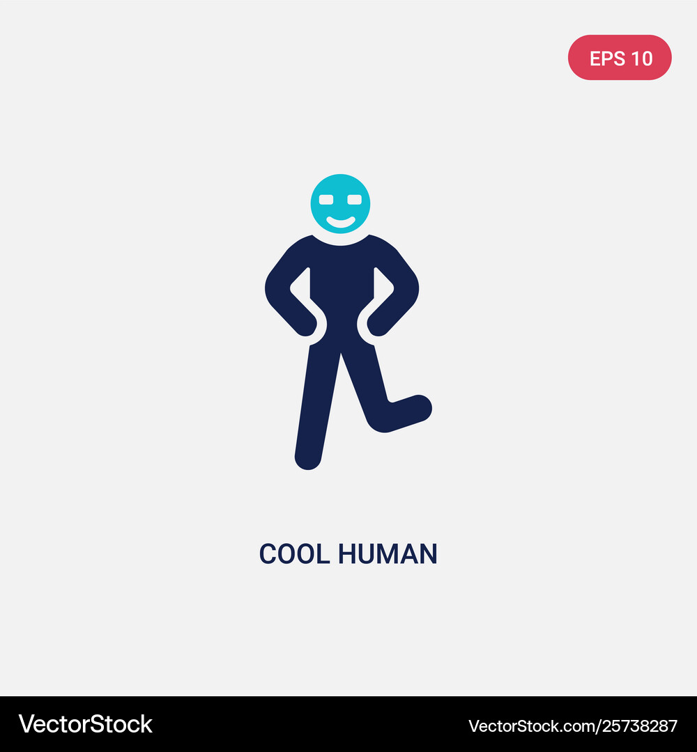Two color cool human icon from feelings concept Vector Image